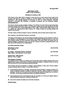 apq-global-admission-to-trading-on-aim - APQ Global Limited (LON:APQ)